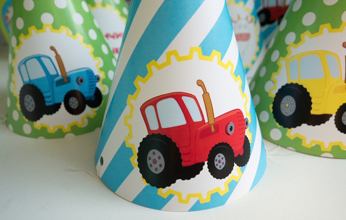 Farm Animal Party Hat Tractor Party Hats Barnyard Birthday Hat - Etsy