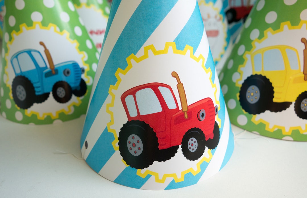 Farm Animal Party Hat Tractor Party Hats Barnyard Birthday Hat - Etsy