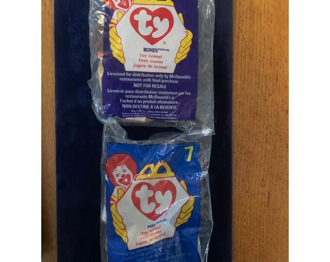 Ty Beanie Baby Mcdonalds Happy Meal Toys Set of 2: Bones & Mel Licensed ...