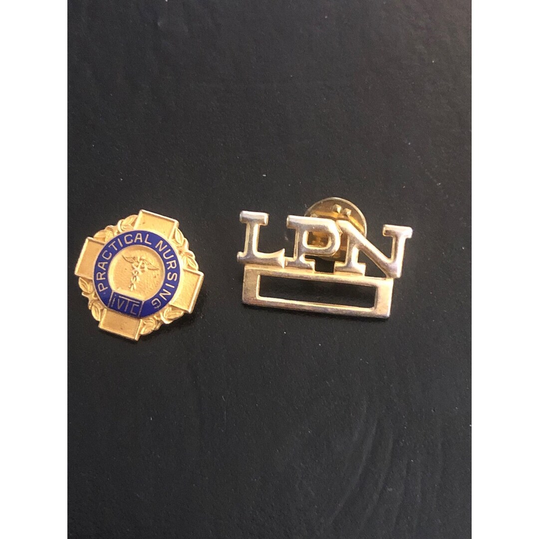 Vintage LPN Practical Nursing Pin Set 1994 Engraved Gold-tone ...