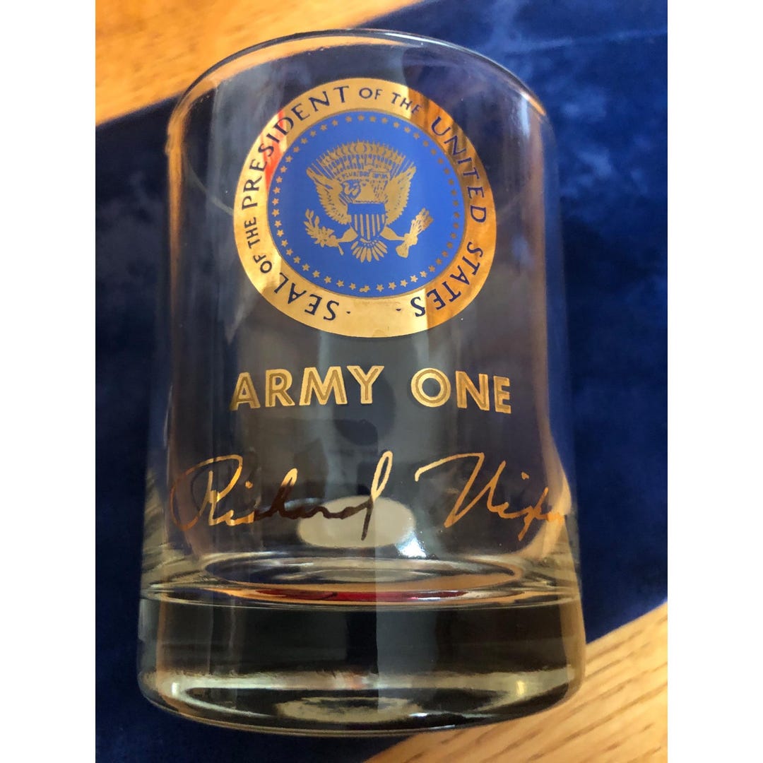 Rare 1971 Army One Presidential Glass Hand-decorated in 23K Gold ...