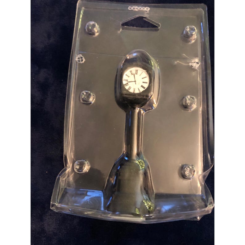 Miniature Black Clock Lamp Post Figurine Michaels Craft Store Display ...