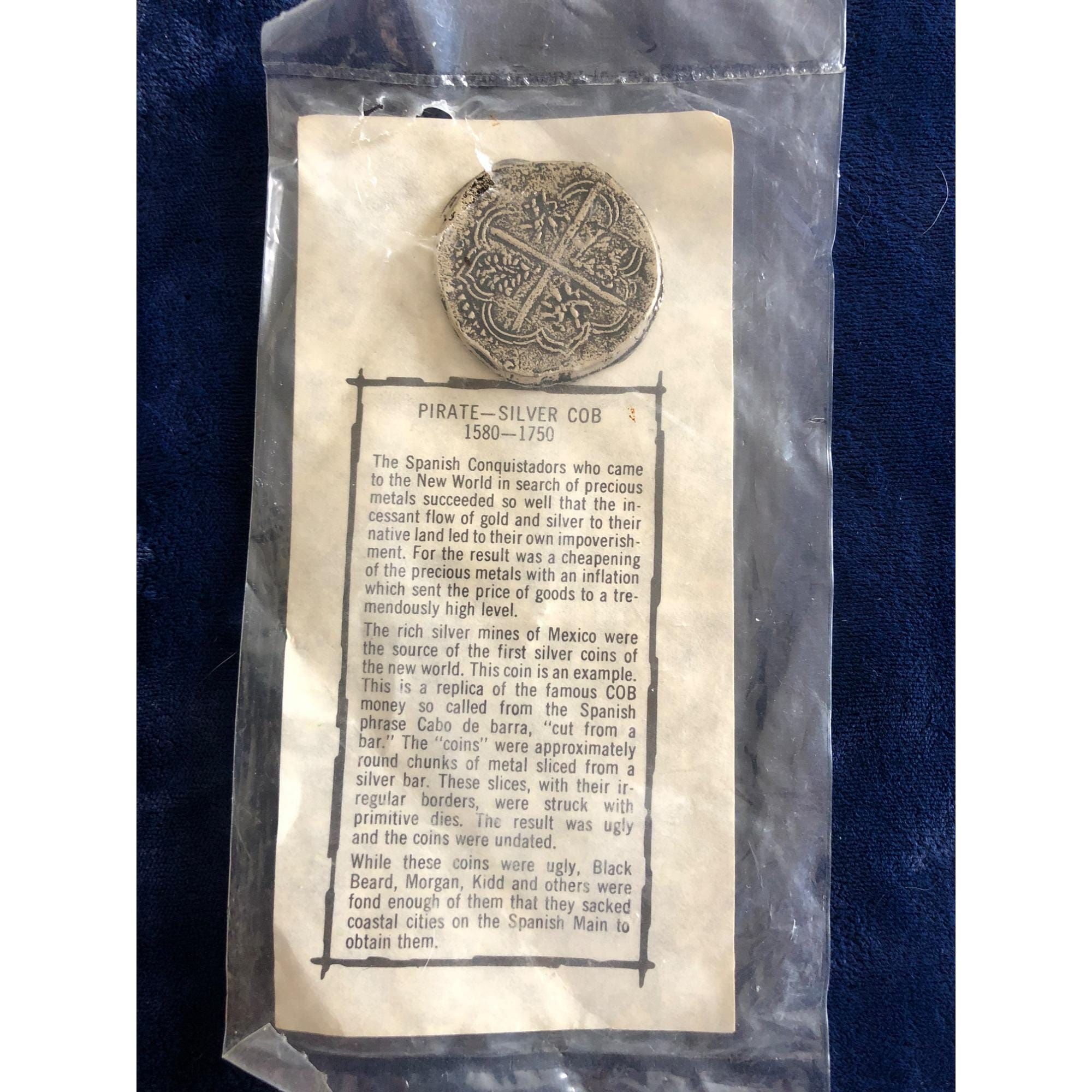 Replica Pirate Silver Cob Coin 1580–1750 Cabo De Barra Historical ...