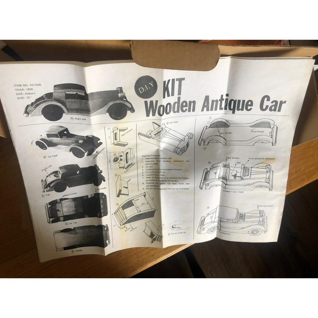 D.I.Y. Wooden Antique Car Model Kit Auburn P/N 17673 Collectible New ...
