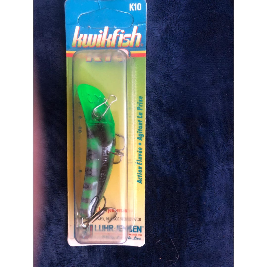 Kwikfish K10 Fishing Lure Bright Green/black Stripes High-action Design by Luhr-jensen - Etsy