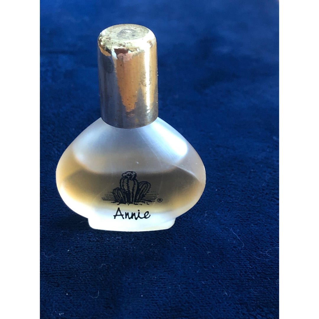 Vintage/collectible Mini Annie Perfume Bottle Frosted Glass & Gold Cap ...