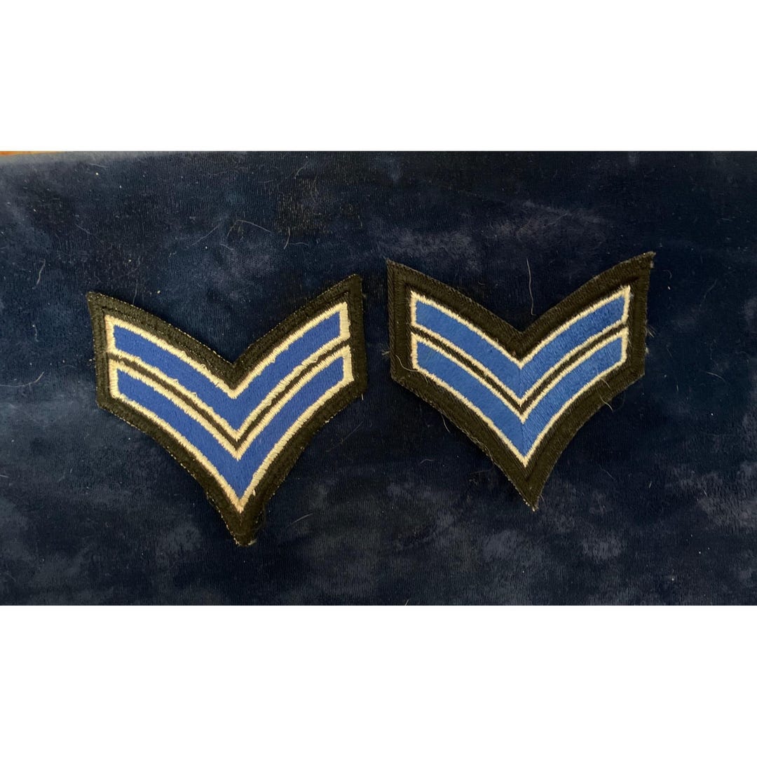 Military or Police Corporal Blue Chevron Patches - Etsy