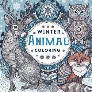 Winter FUN! Animal Mandala Coloring Book | RELAX With 40 Coloring Pages ...