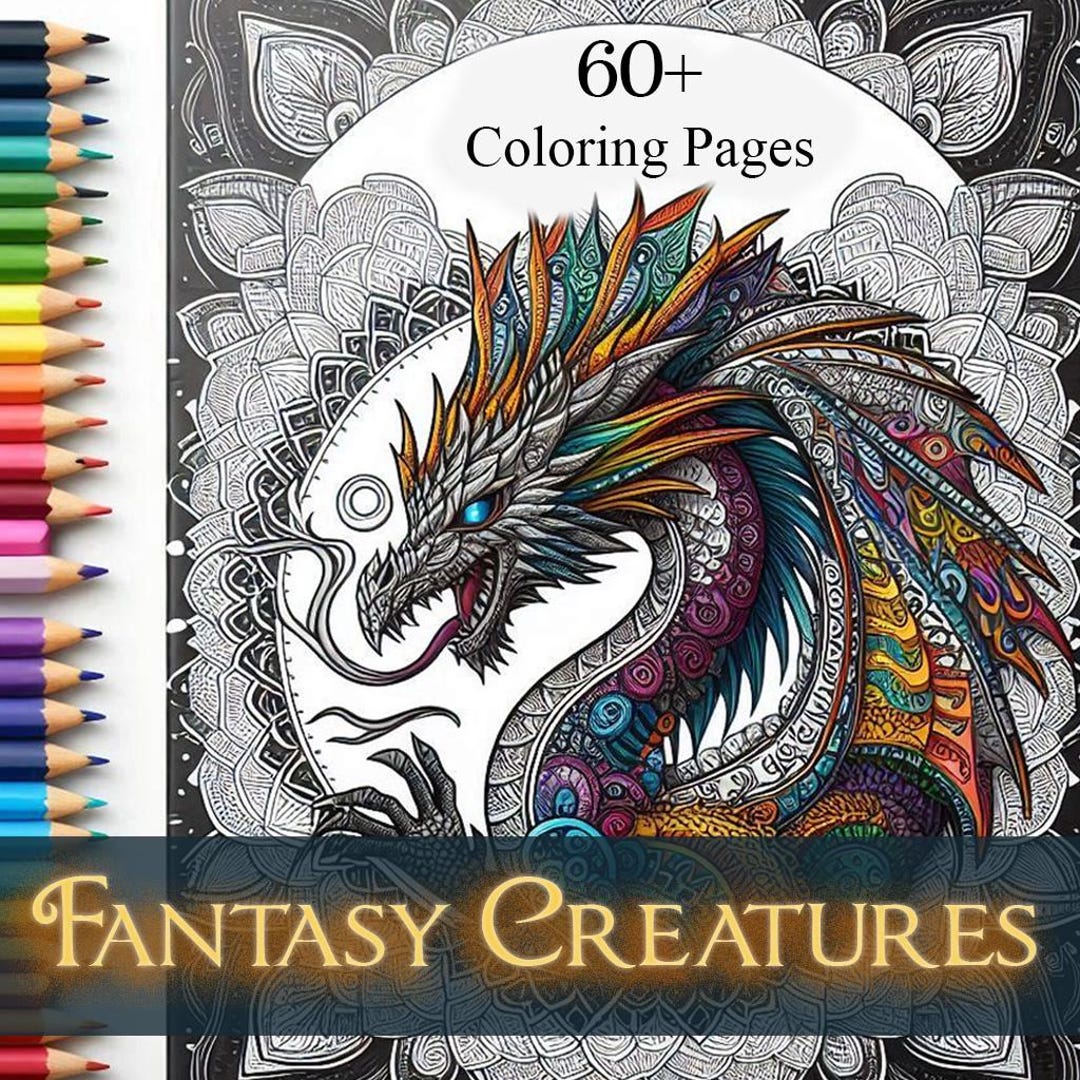 Fantasy Creatures Coloring Pages Dragons, Elves, Fairies and More ...