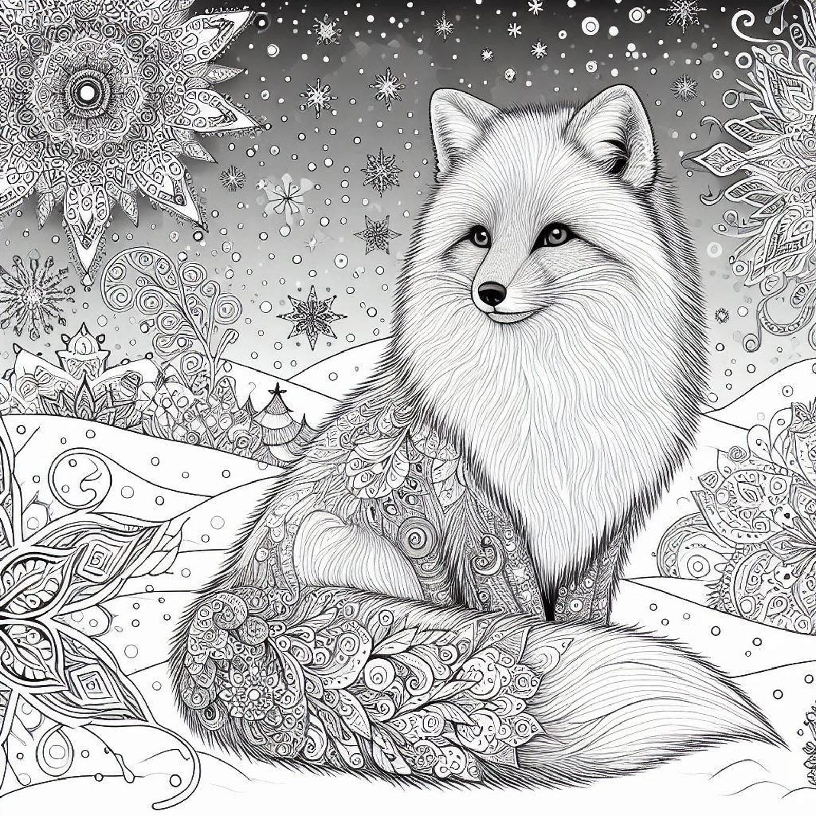 Winter FUN! Animal Mandala Coloring Book | RELAX With 40 Coloring Pages ...