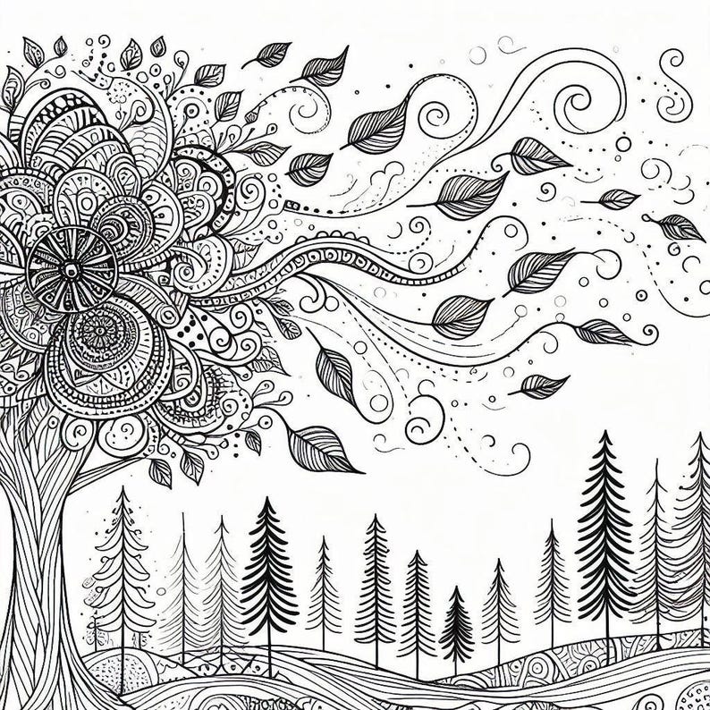30 Enchanted Forest Coloring Pages | Printable PDF | Mandala Tree Art ...