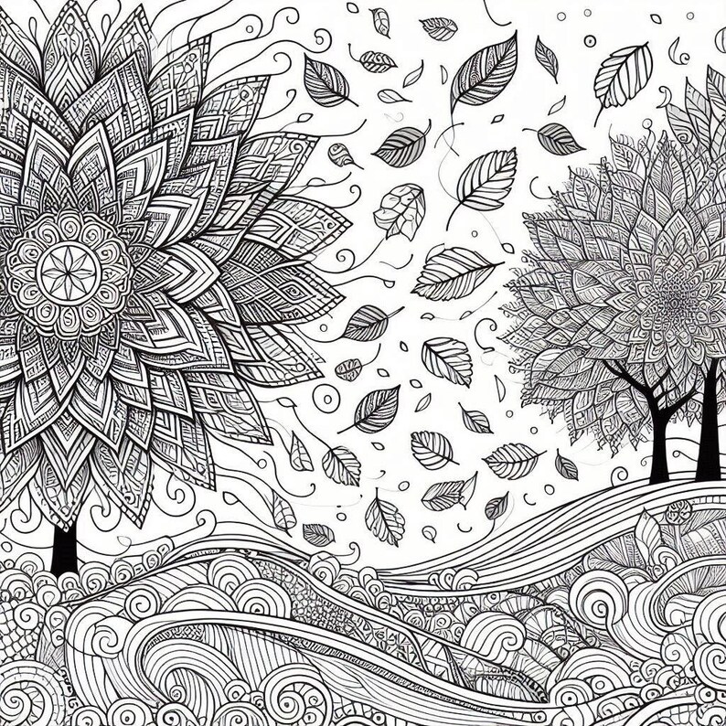 30 Cozy Autumn Mandala Coloring Pages: Fall Cottage Vibes (printable ...