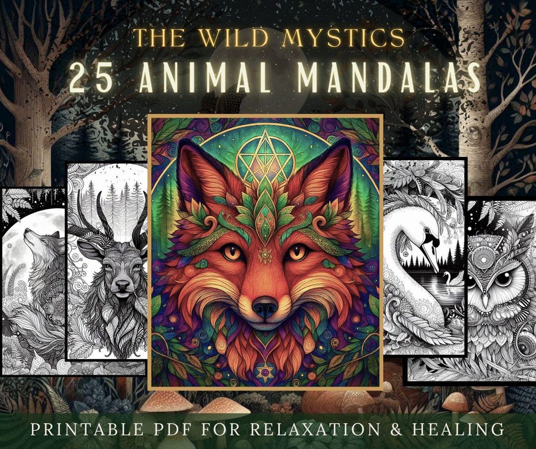 Northern Animal Mandalas – 25 Wild Designs – Printable Coloring Pages ...
