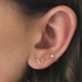 V DOUBLE Piercing, MULTIPLE Piercing, Double Stud Earring, Two Hole ...