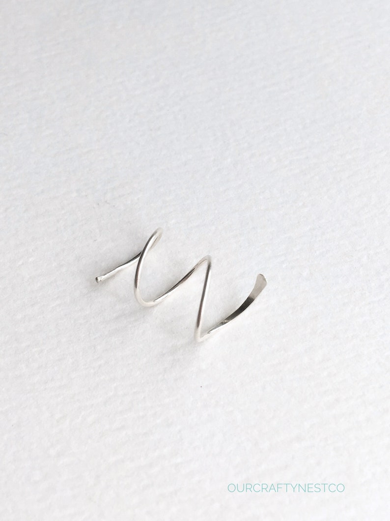 3 HOLE Spiral Hoops MULTIPLE PIERCING Gold Hoop Silver - Etsy