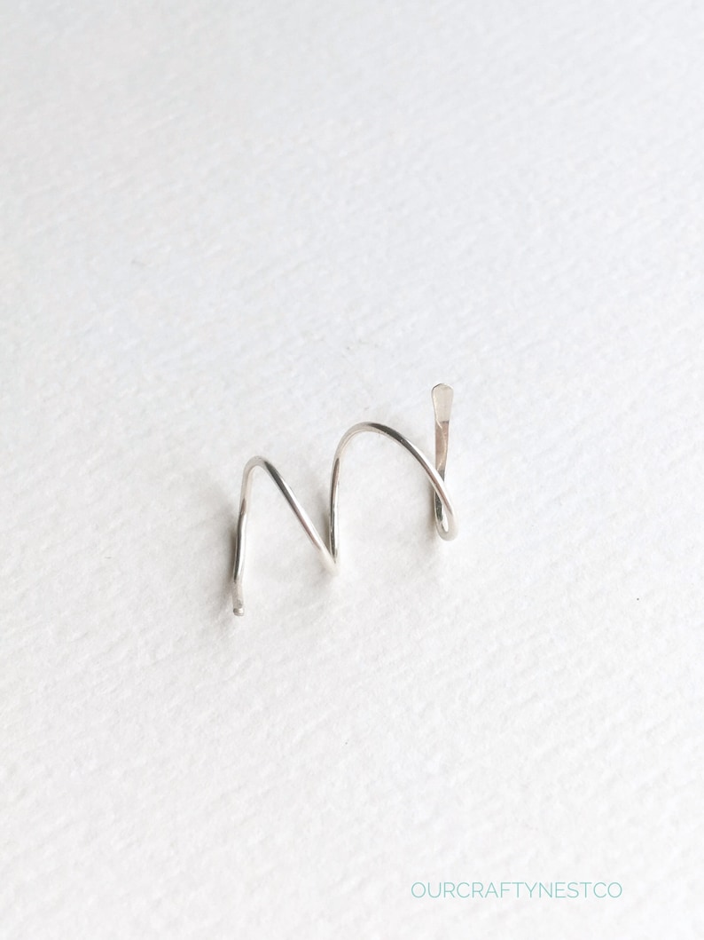 3 HOLE Spiral Hoops MULTIPLE PIERCING Gold Hoop Silver - Etsy