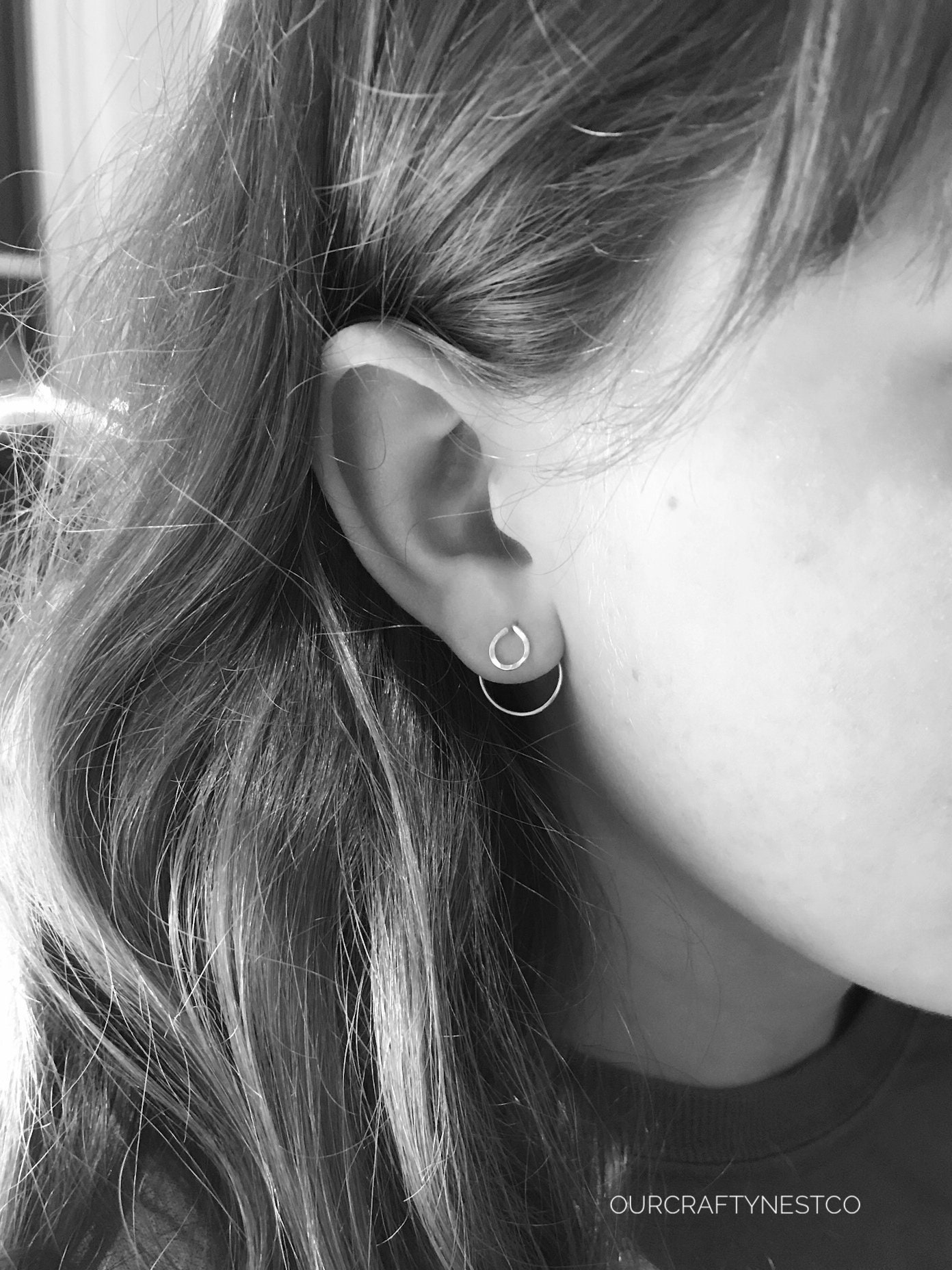 Circle EAR JACKETS Gold Ear Jacket Double Earrings - Etsy Canada