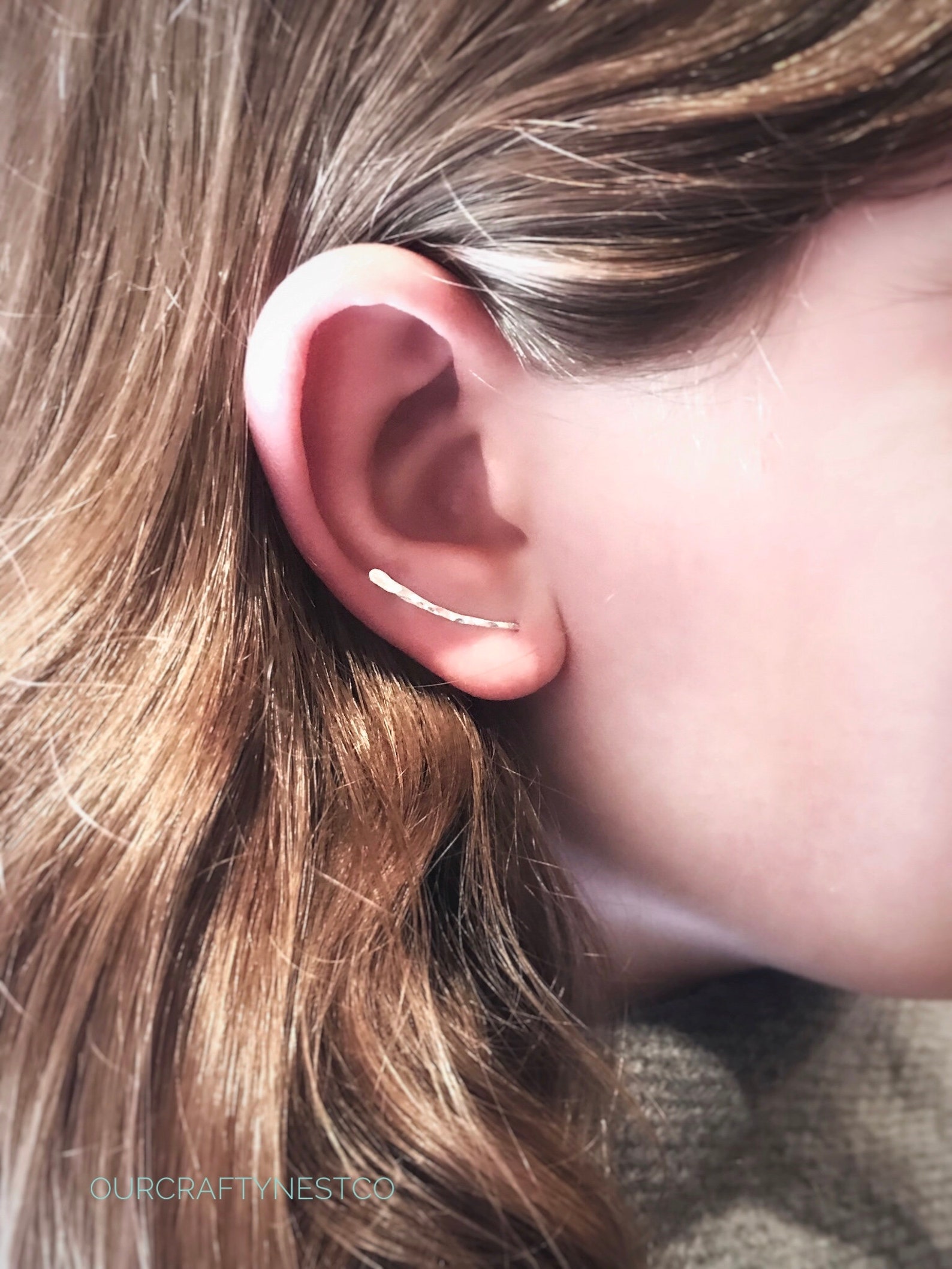 Hammered EAR CRAWLER Silver Ear Crawlers Ear Climbers Ear - Etsy Canada
