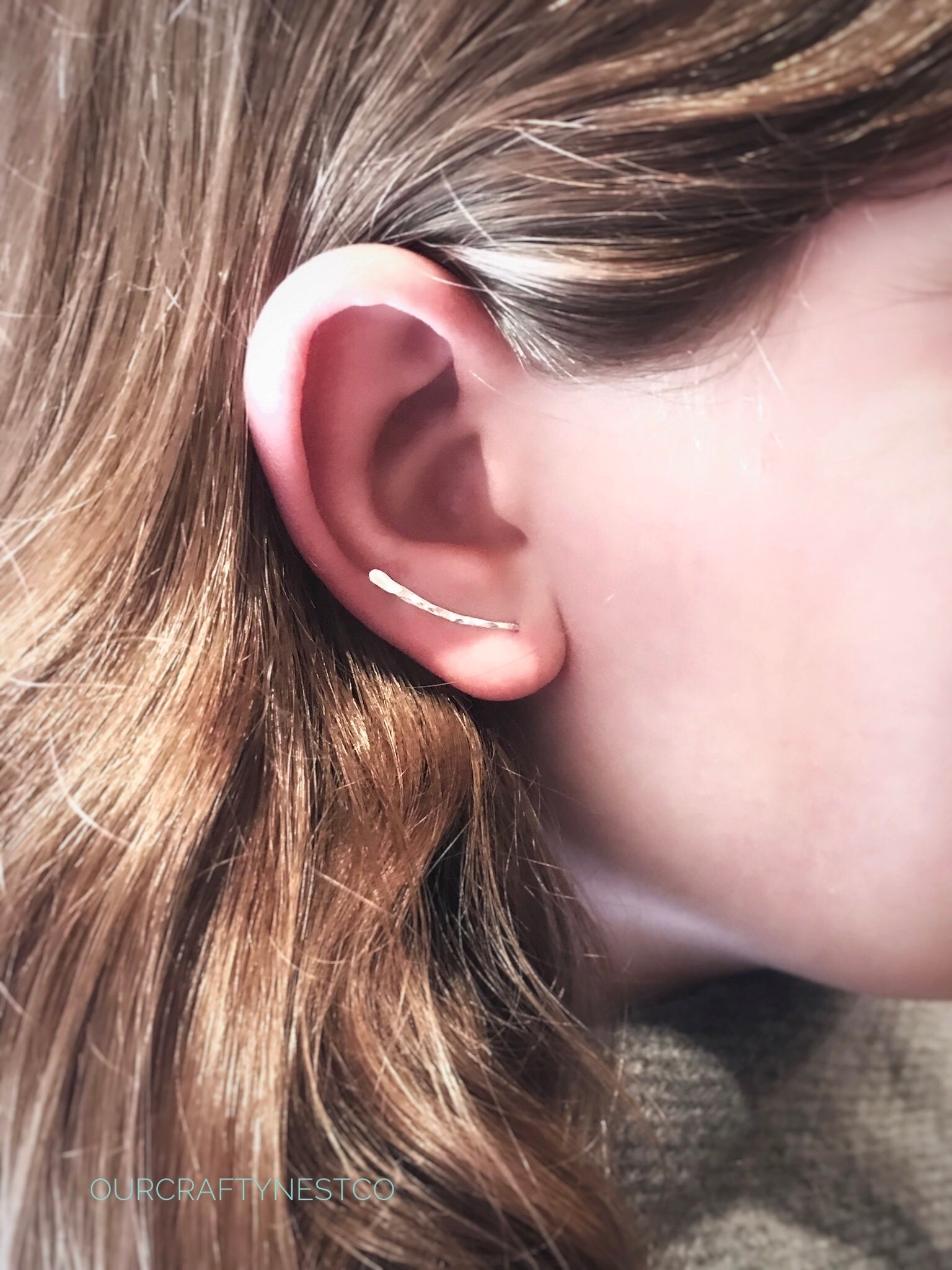 Hammered EAR CRAWLER Silver Ear Crawlers Ear Climbers Ear - Etsy Canada