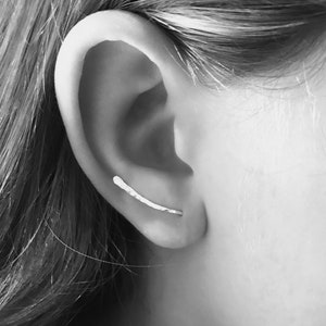 Hammered EAR CRAWLER, Gold Ear Crawlers, Ear Climbers, Ear Cuff, Simple ...