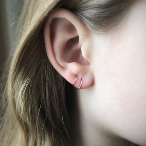 FAKE Second Piercing, DOUBLE Ear HOOP, Fake Lobe Piercing, Faux Double ...