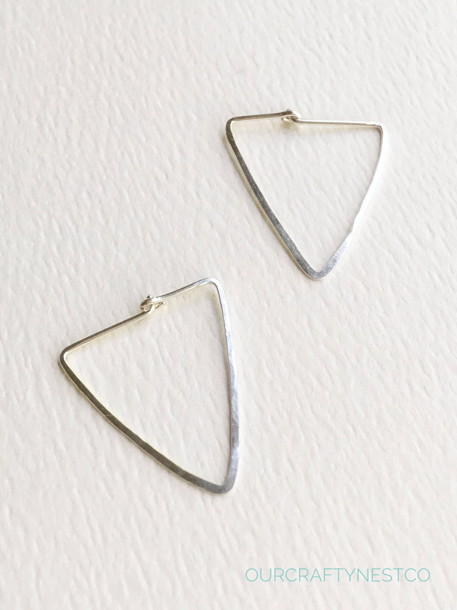 TRIANGLE HOOPS HAMMERED Hoops Silver Hoops Silver Hammered - Etsy Canada