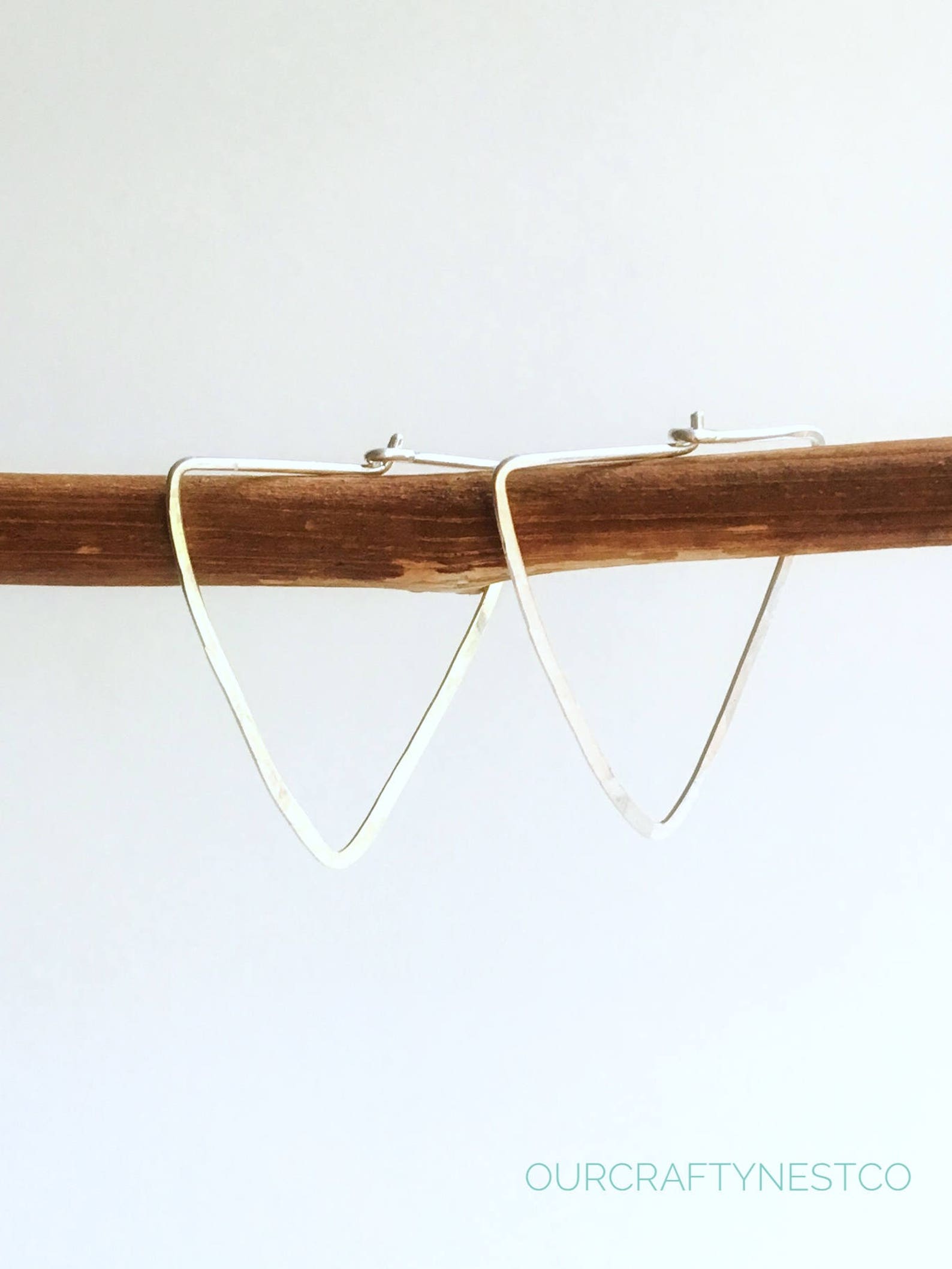 TRIANGLE HOOPS HAMMERED Hoops Silver Hoops Silver Hammered - Etsy Canada