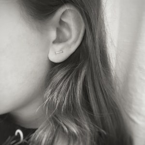 DOUBLE Piercing, MULTIPLE Piercing, Double Stud Earring, Staple Stud ...