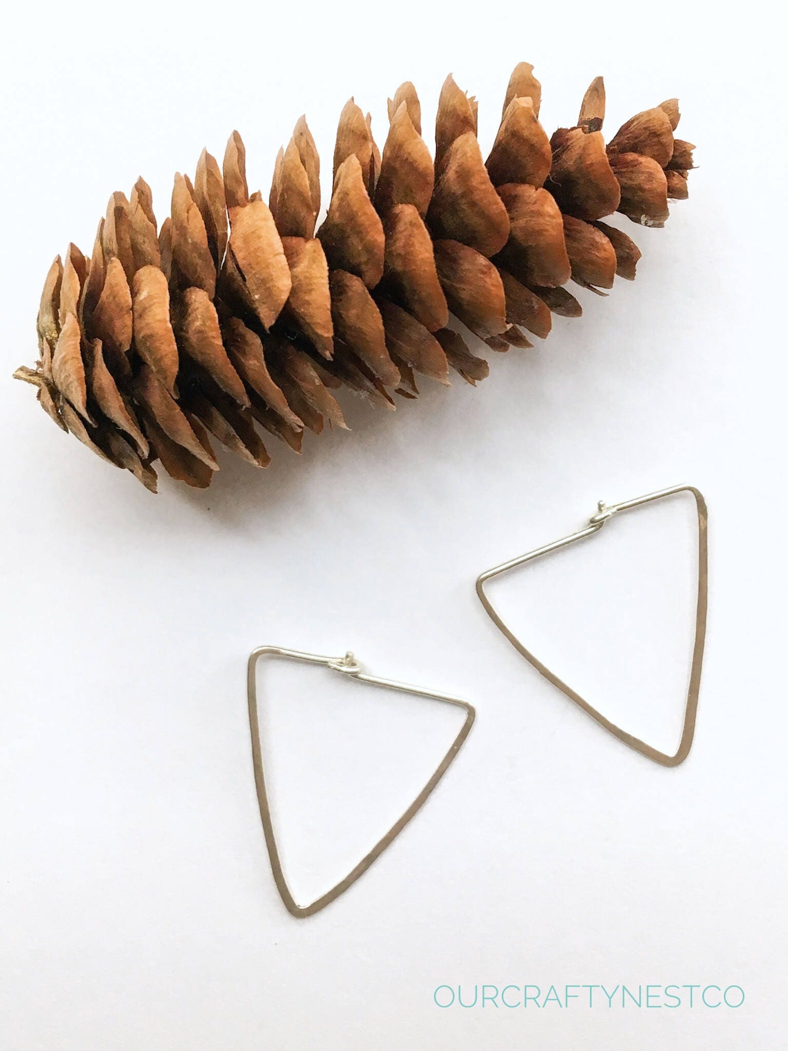 TRIANGLE HOOPS HAMMERED Hoops Silver Hoops Silver Hammered - Etsy Canada