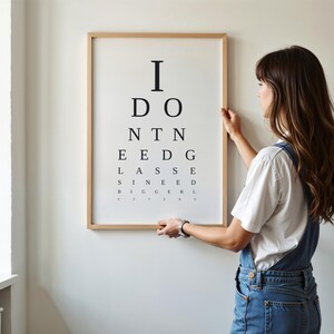 Funny Eye Test Snellen Chart Vision Test Wall Art Optometry Office ...