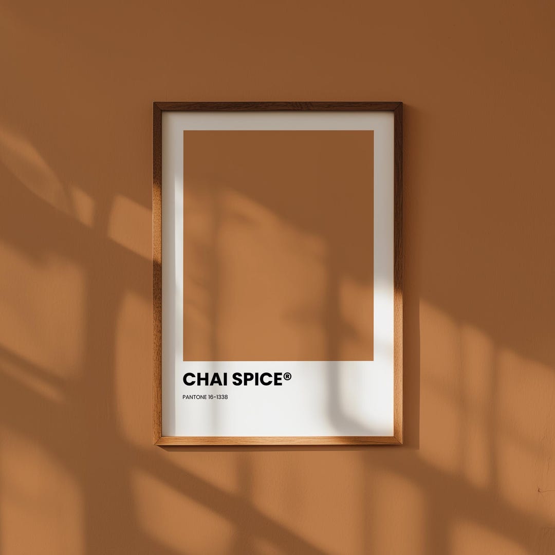 Chai Spice Pantone Poster Tea Color Wall Art Neutral Home Decor ...