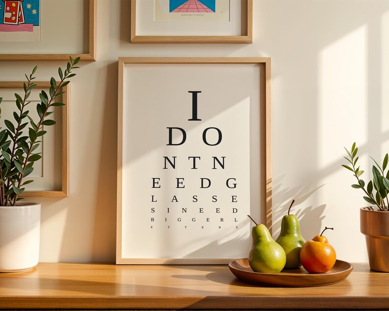 Funny Eye Test Snellen Chart Vision Test Wall Art Optometry Office ...