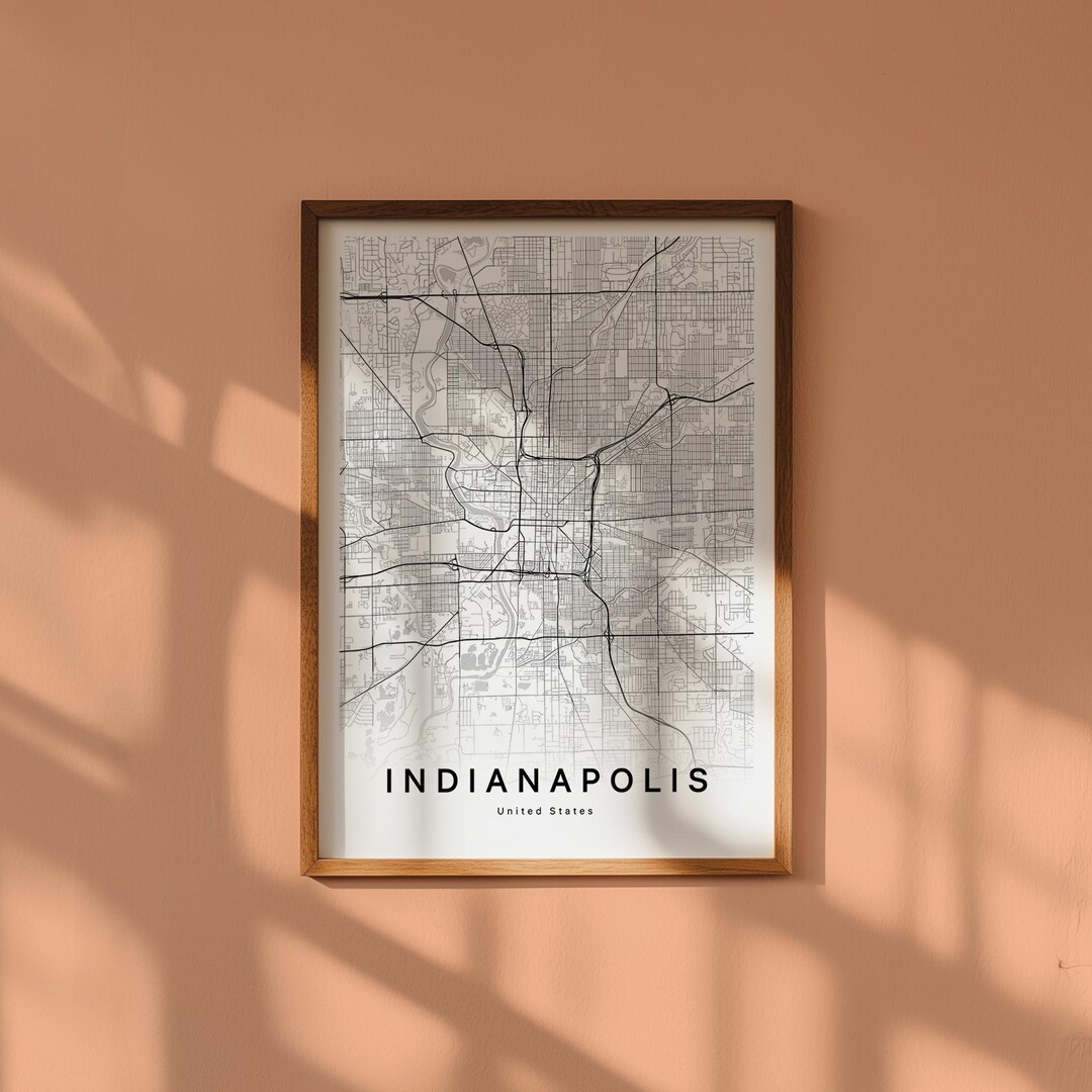 Indianapolis Map Print Indianapolis Map Poster Indianapolis City Map ...