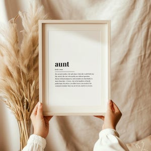 Aunt Definition Digital Print Gift for Aunt Birthday Gift Wall Art ...