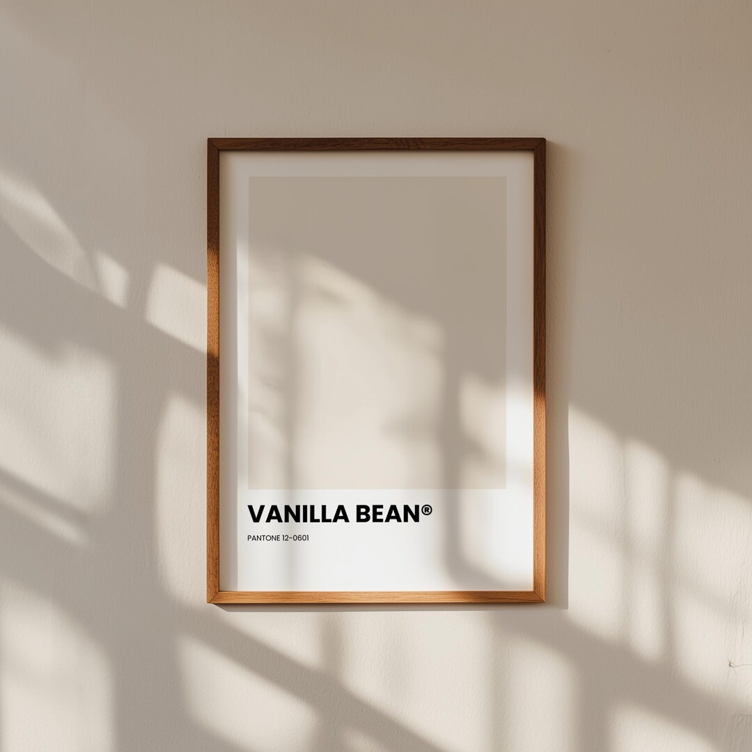 Vanilla Bean Pantone Poster Coffee Color Wall Art Neutral Home Decor ...