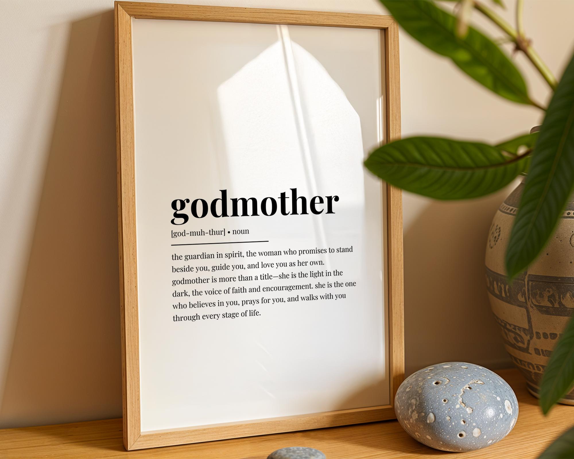 Godmother Definition Print Gift for Godmother Birthday Gift for Her ...