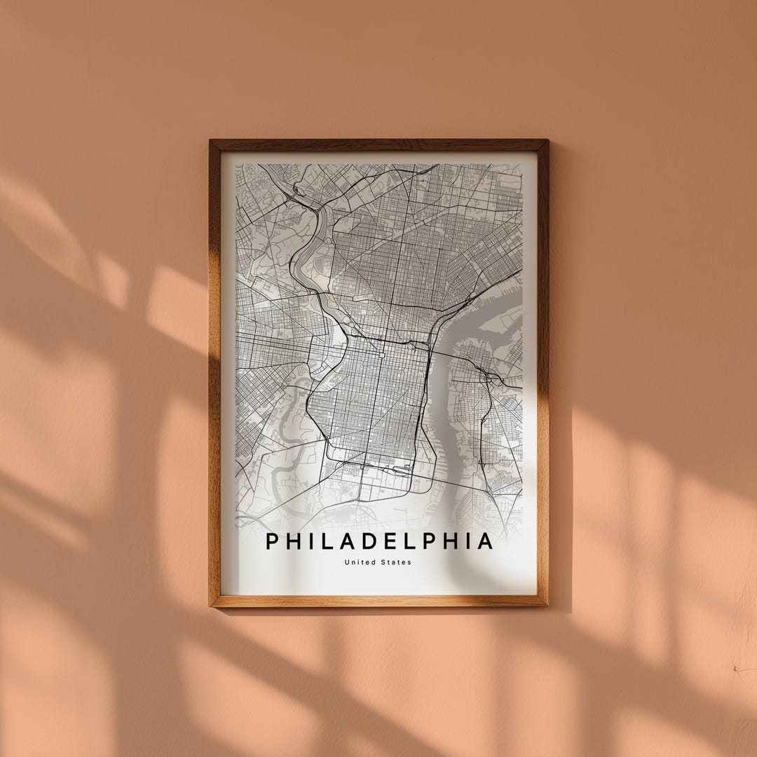 Philadelphia Map Print Philadelphia Map Poster Philadelphia City Map ...
