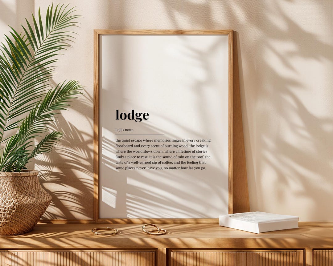 Lodge Definition Print Lodge Sign Wilderness Lodge Wall Art Ski Lodge ...