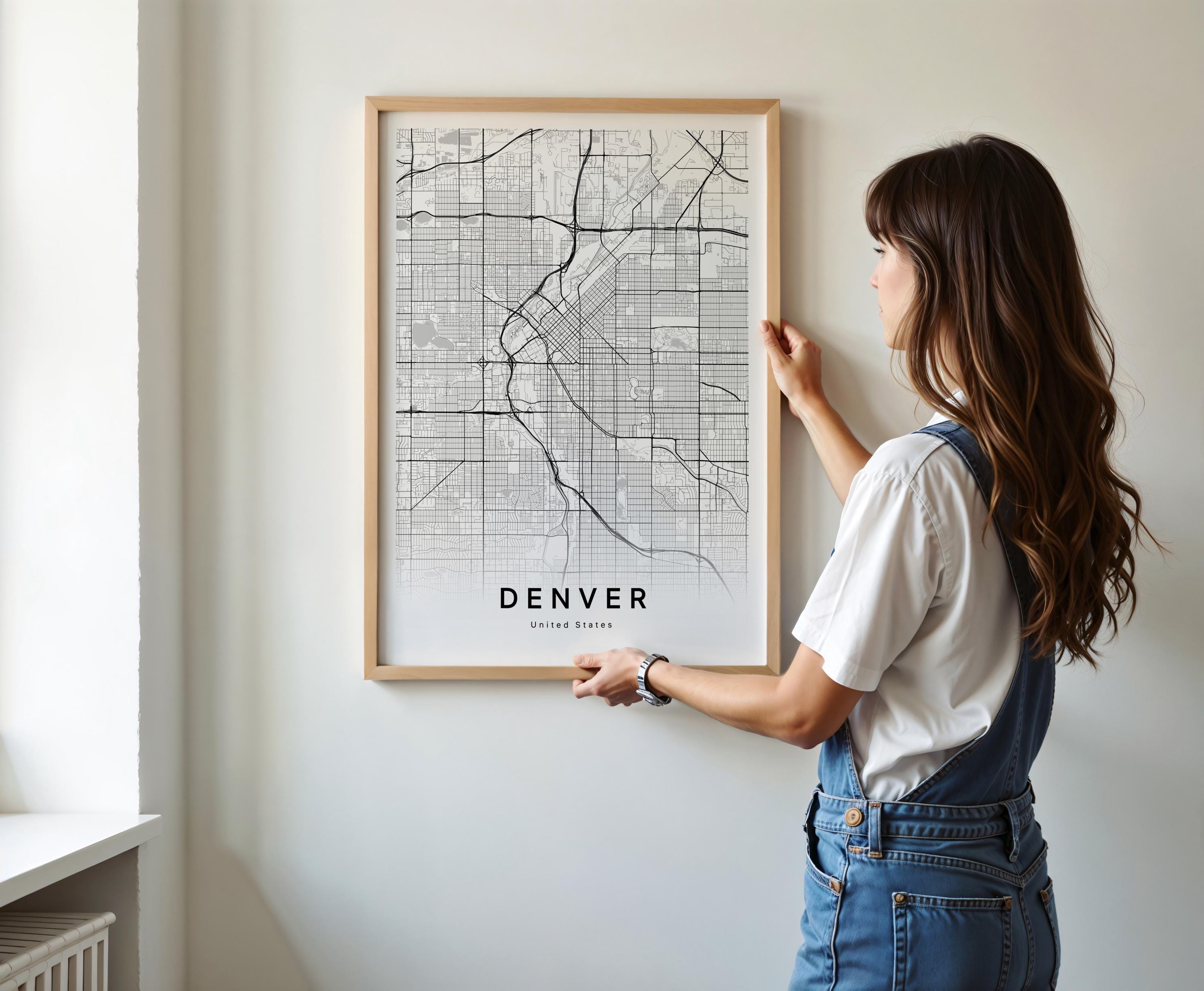 Denver Map Print Denver Map Poster Denver City Map Street Map Poster of ...
