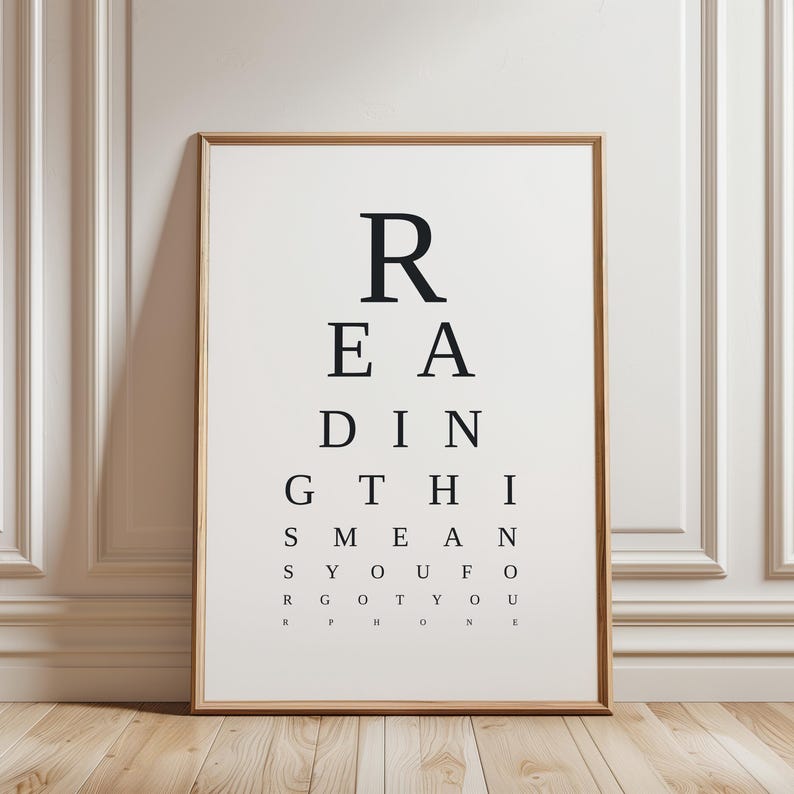 Funny Eye Test Snellen Chart Vision Test Bathroom Wall Art Toilet Sign ...