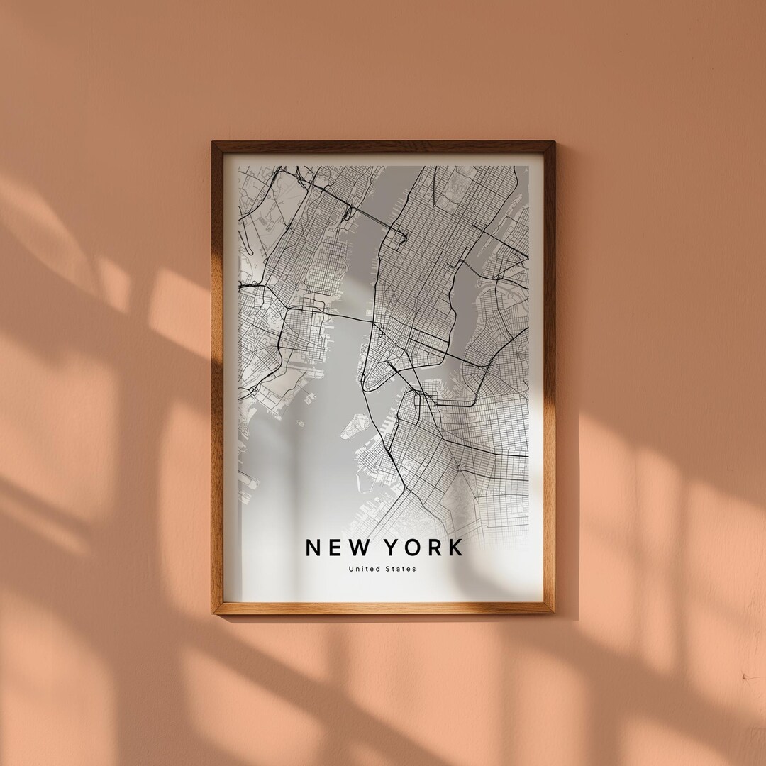 New York City Map Print New York City Map Poster NYC City Map Street ...