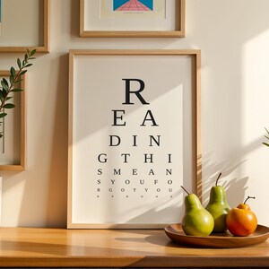 Funny Eye Test Snellen Chart Vision Test Bathroom Wall Art Toilet Sign ...