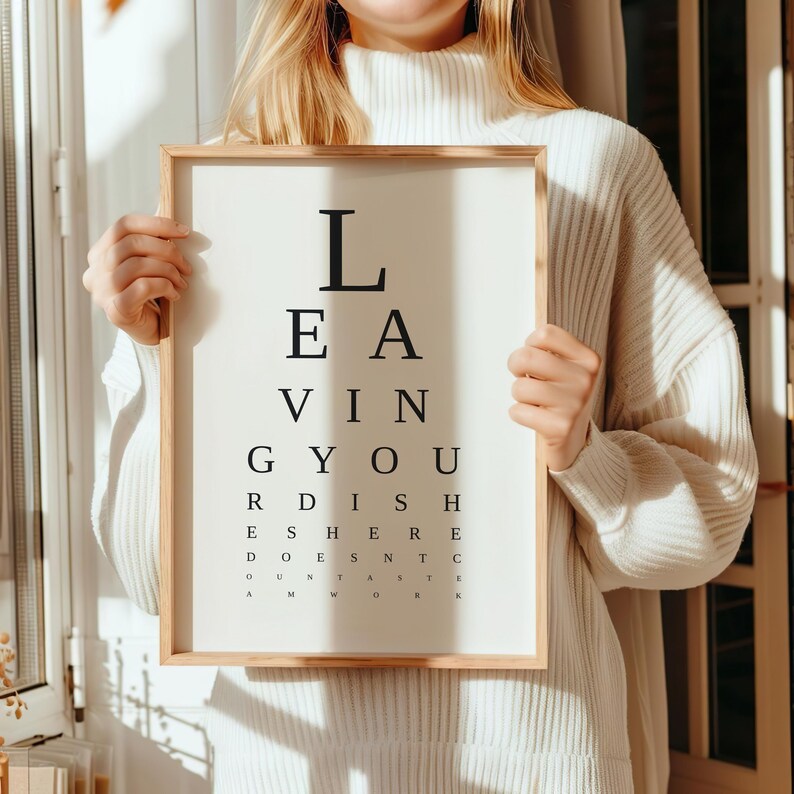 Eye Test Snellen Chart Vision Test Funny Office Sign Teamwork Poster ...