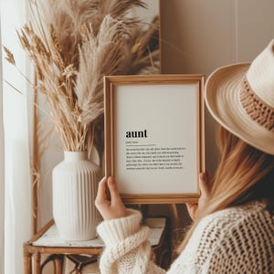Aunt Definition Print Gift for Aunt Birthday Gift for Her Wall Art ...