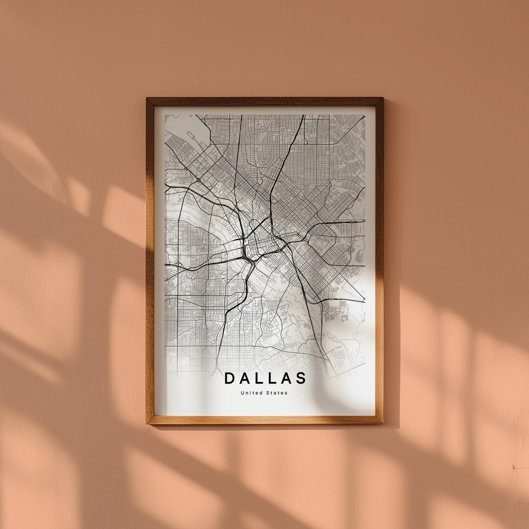 Dallas Map Print Dallas Map Poster Dallas City Map Street Map Poster of ...