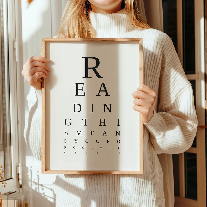 Funny Eye Test Snellen Chart Vision Test Bathroom Wall Art Toilet Sign ...