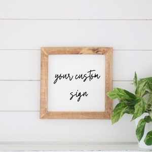 Custom Square Wood Sign Small Custom Sign Farmhouse Sign | Etsy