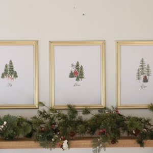 Snowy Christmas Scene Print,christmas Scene Wall Art,christmas Tree ...