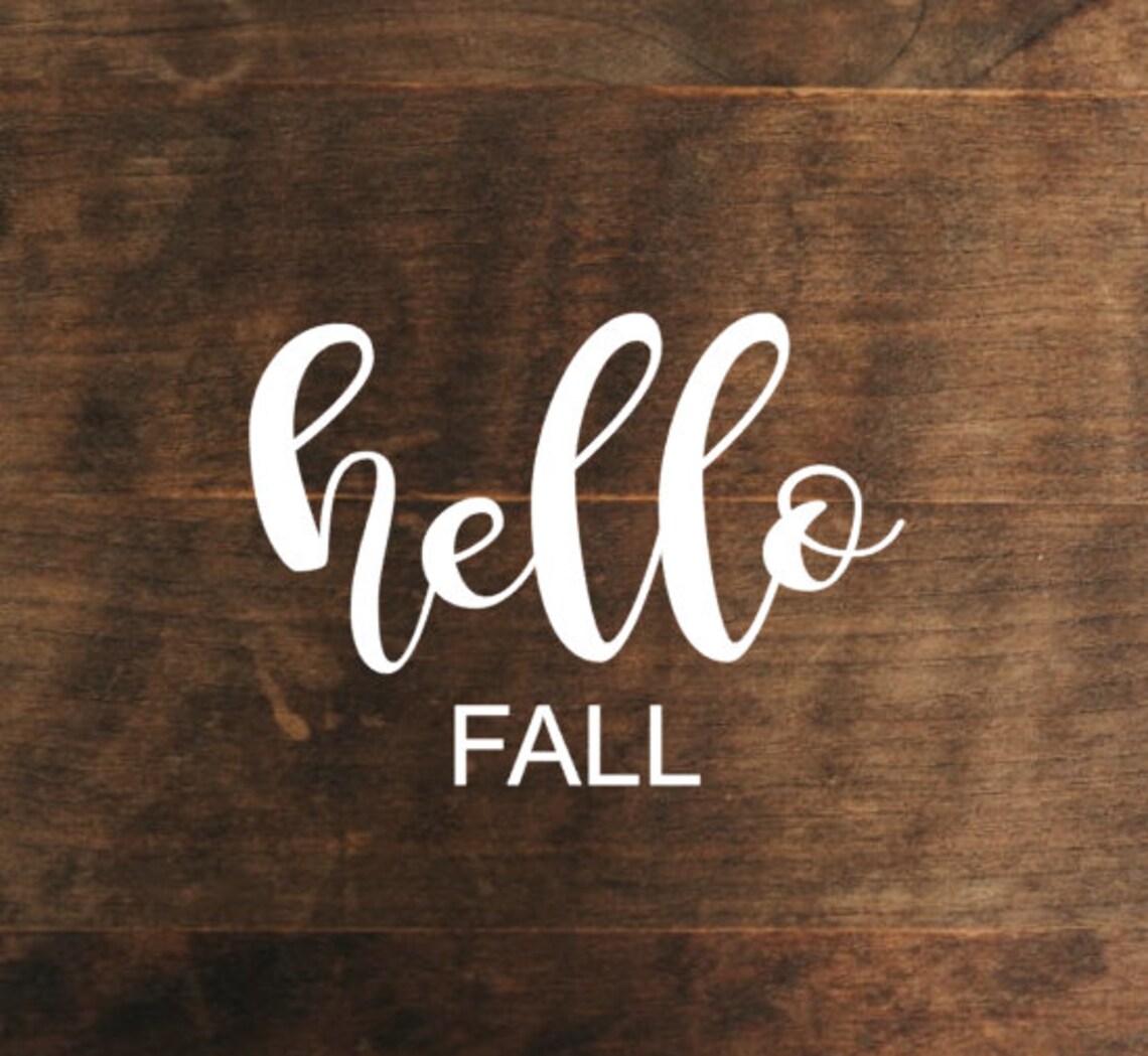 Hello Fall Decalvinyl Decaldecal Quotevinyl Stickervinyl - Etsy