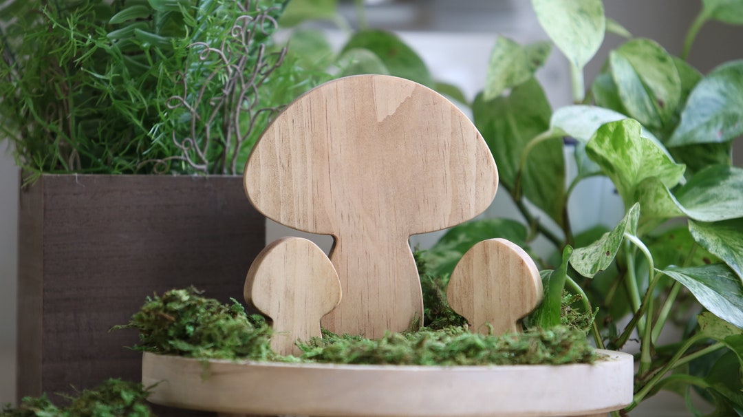 Wooden Mushroom Decor, Woodland Nursery Decor, Spring Garden Decor ...